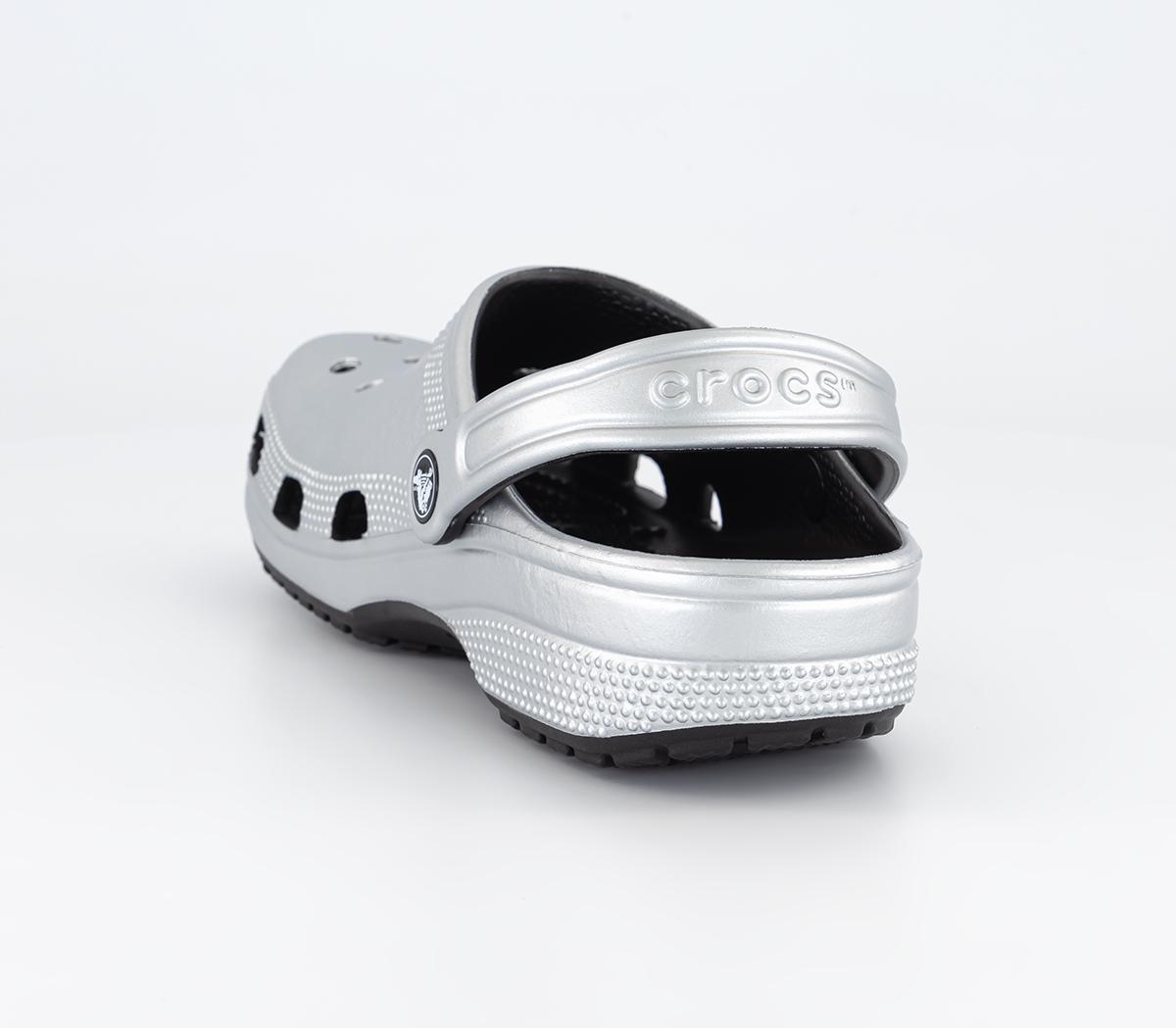 Crocs Classic Clogs Silver Metallic - Flat Shoes for Women