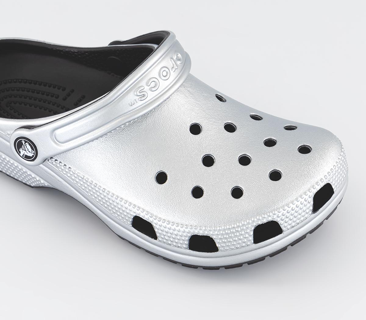 Crocs Classic Clogs Silver Metallic - Flat Shoes for Women
