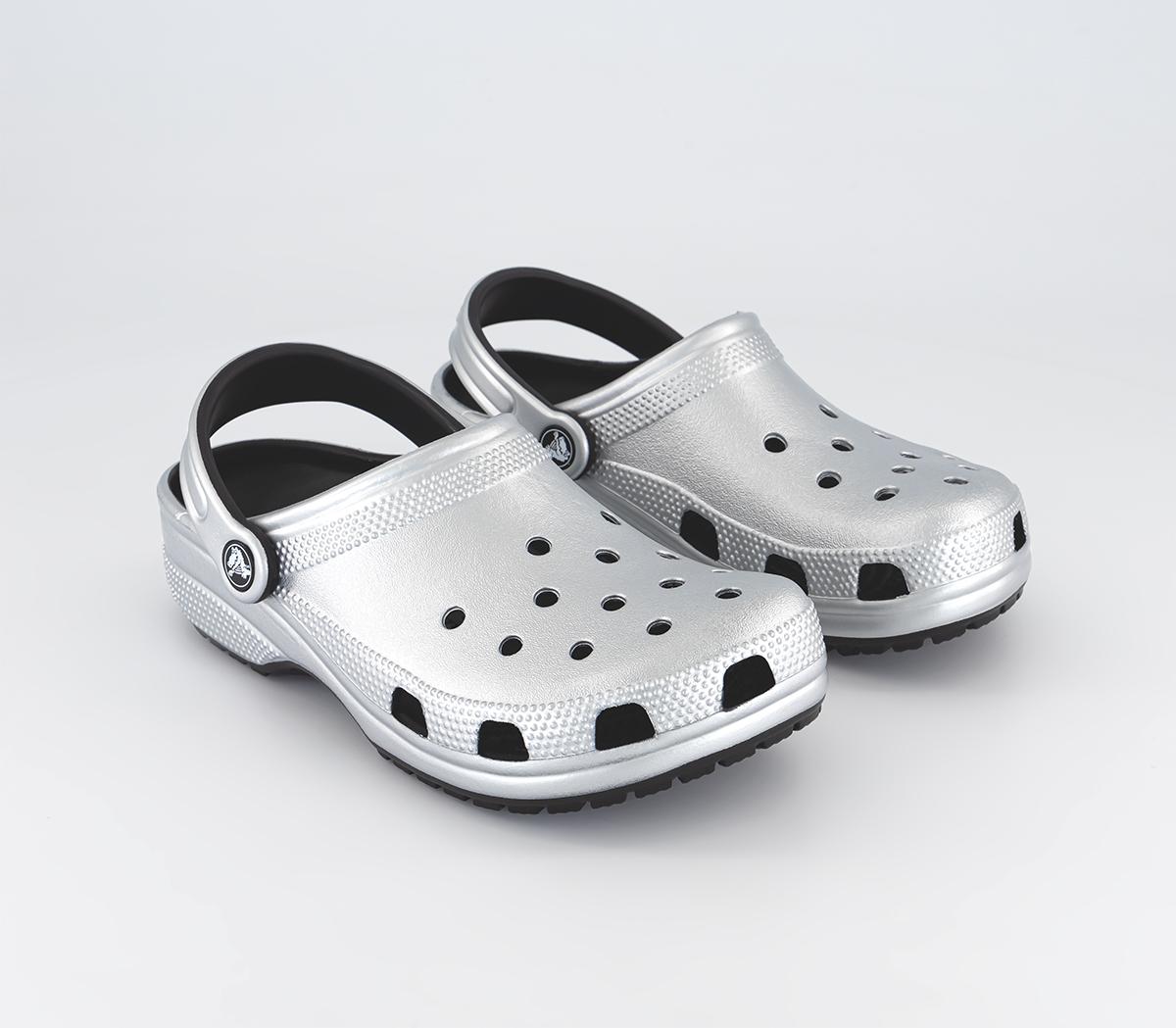 Crocs Classic Clogs Silver Metallic - Flat Shoes for Women