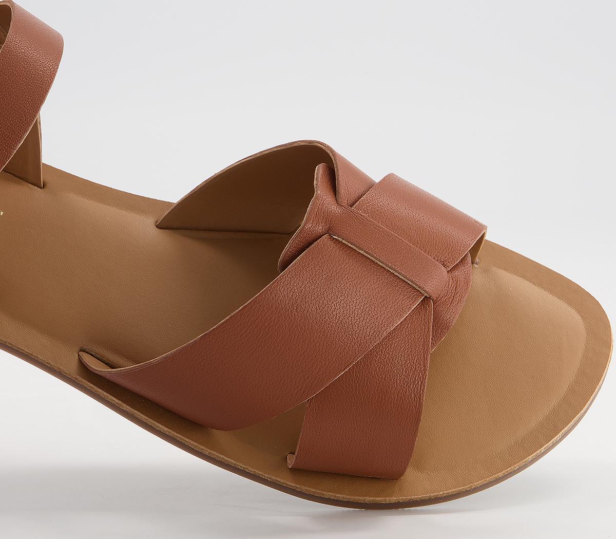 OFFICE Smooth Two Part Sandals Tan Leather - Women’s Sandals