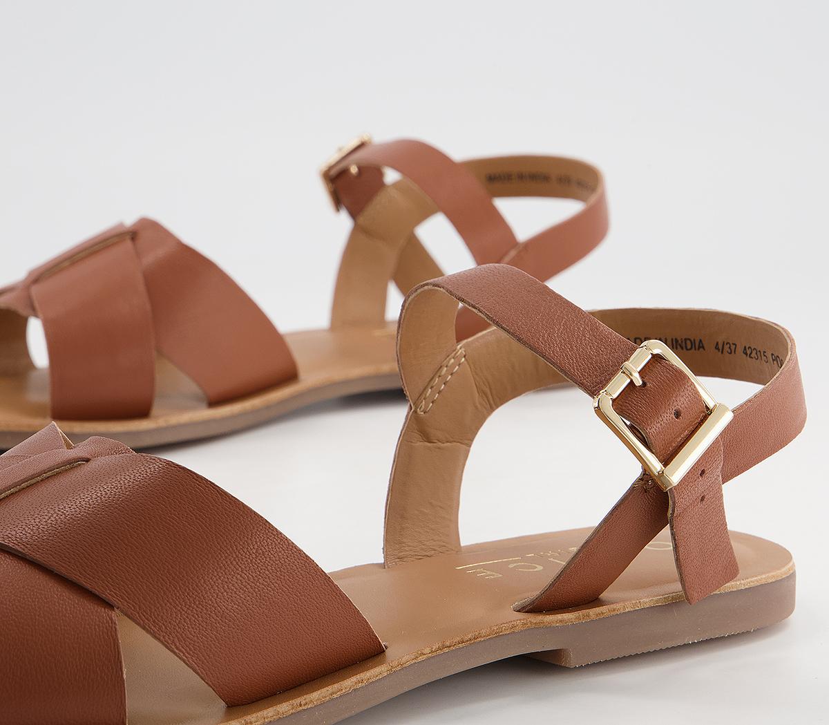 OFFICE Smooth Two Part Sandals Tan Leather - Women’s Sandals