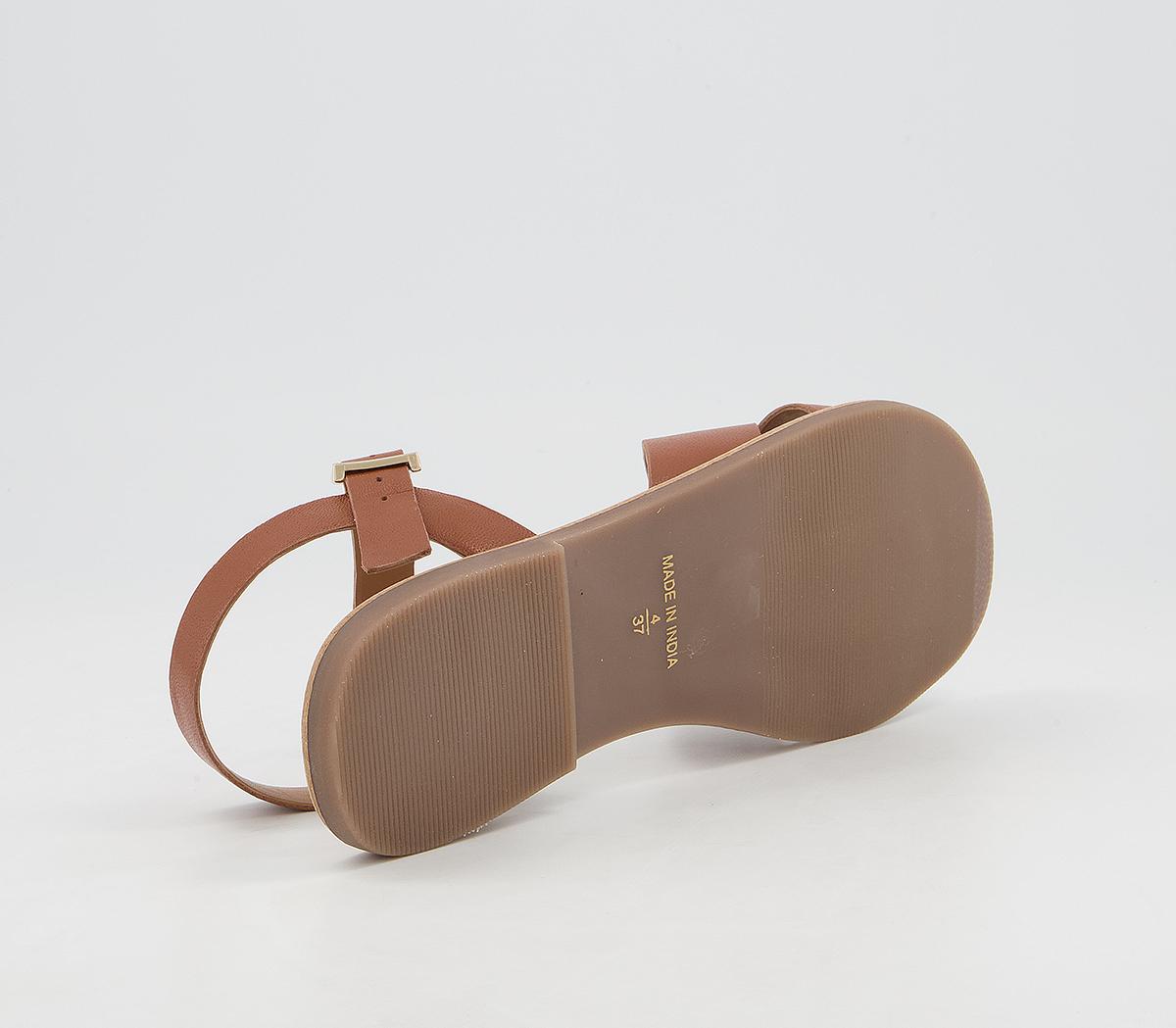 OFFICE Smooth Two Part Sandals Tan Leather - Women’s Sandals