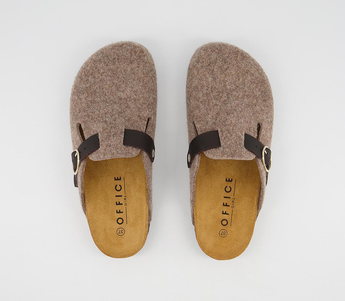 OFFICE Fiora Closed Toe Footbed Shoes Taupe - Flat Shoes for Women