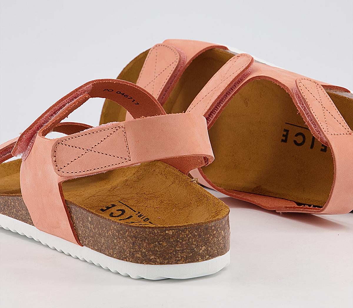 OFFICE Serpent Double Strap Sling Footbed Sandals Baked Coral Nubuck - Women’s Sandals