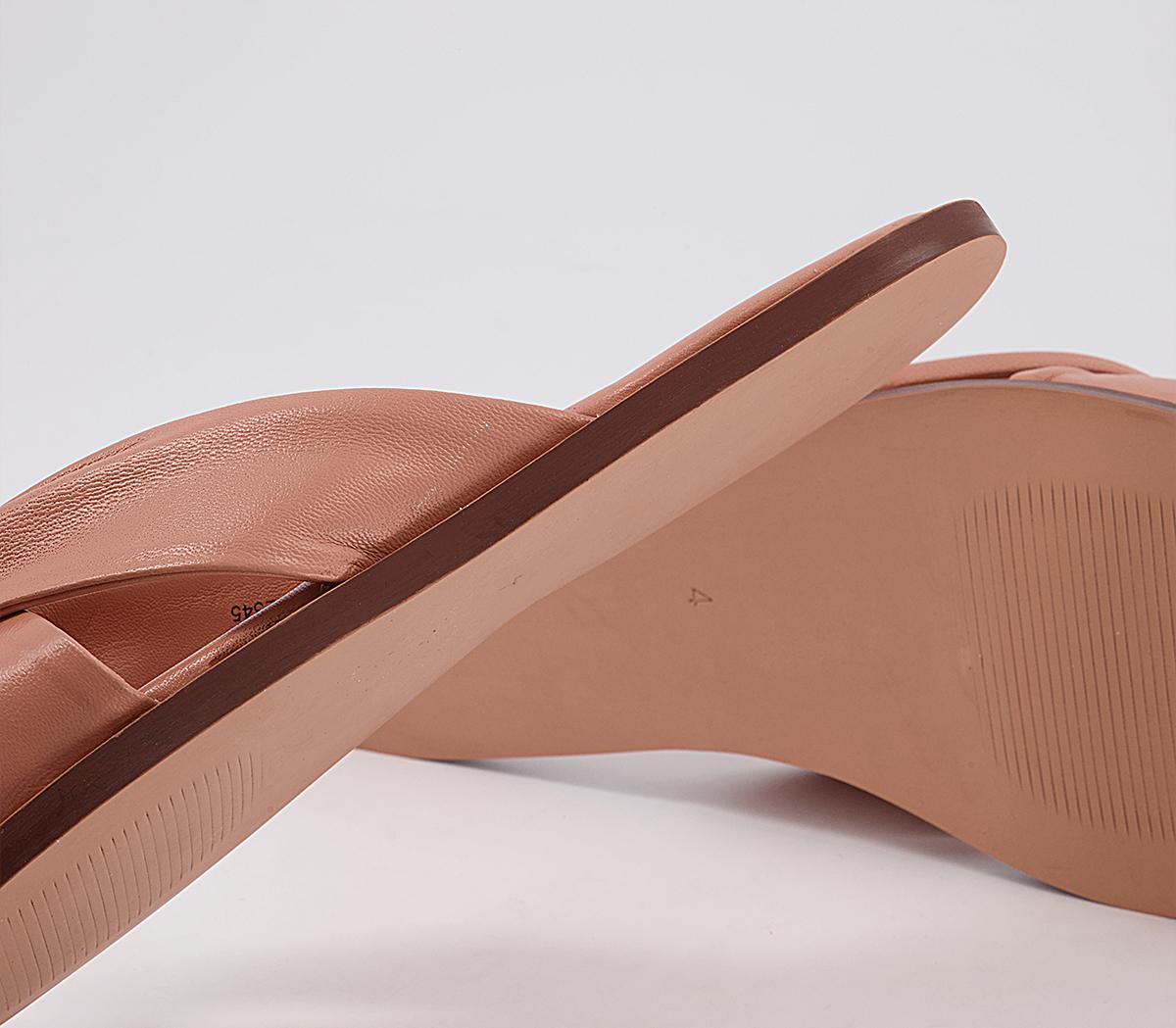 OFFICE Stassy Soft Tubular Mules Pink Leather - Women’s Sandals