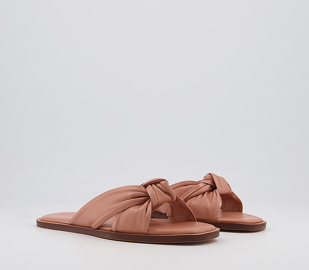 OFFICE Stassy Soft Tubular Mules Pink Leather - Women’s Sandals