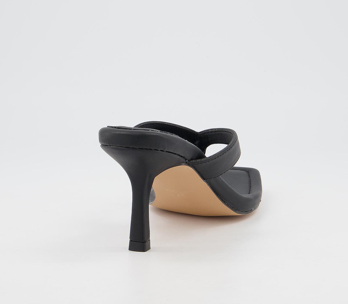OFFICE Messina Toe Thong Stilettos Black - Mid Heels