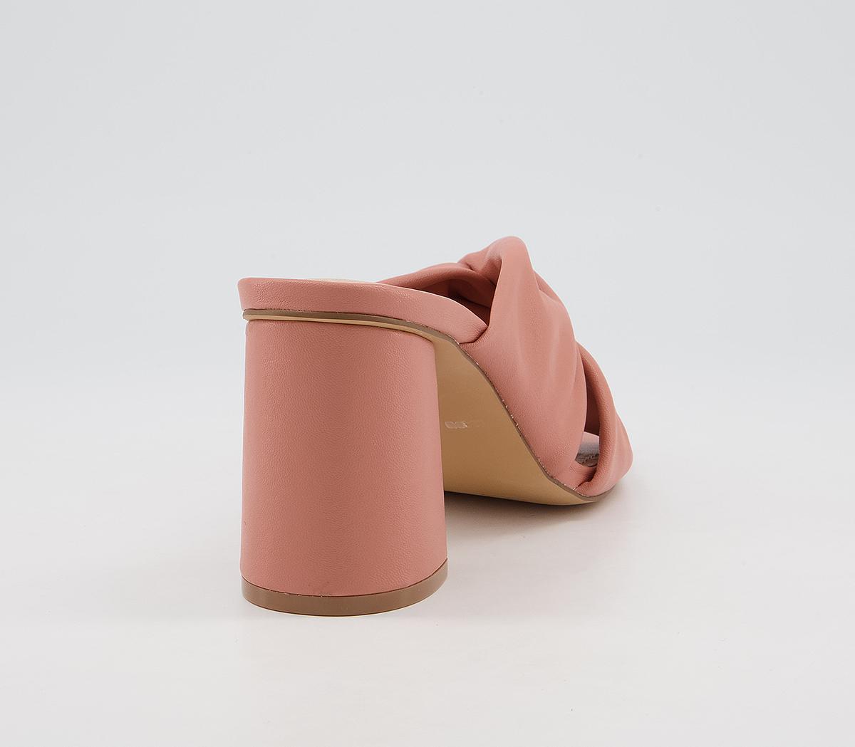 OFFICE Manarola Knotted Mules Pink - Mid Heels