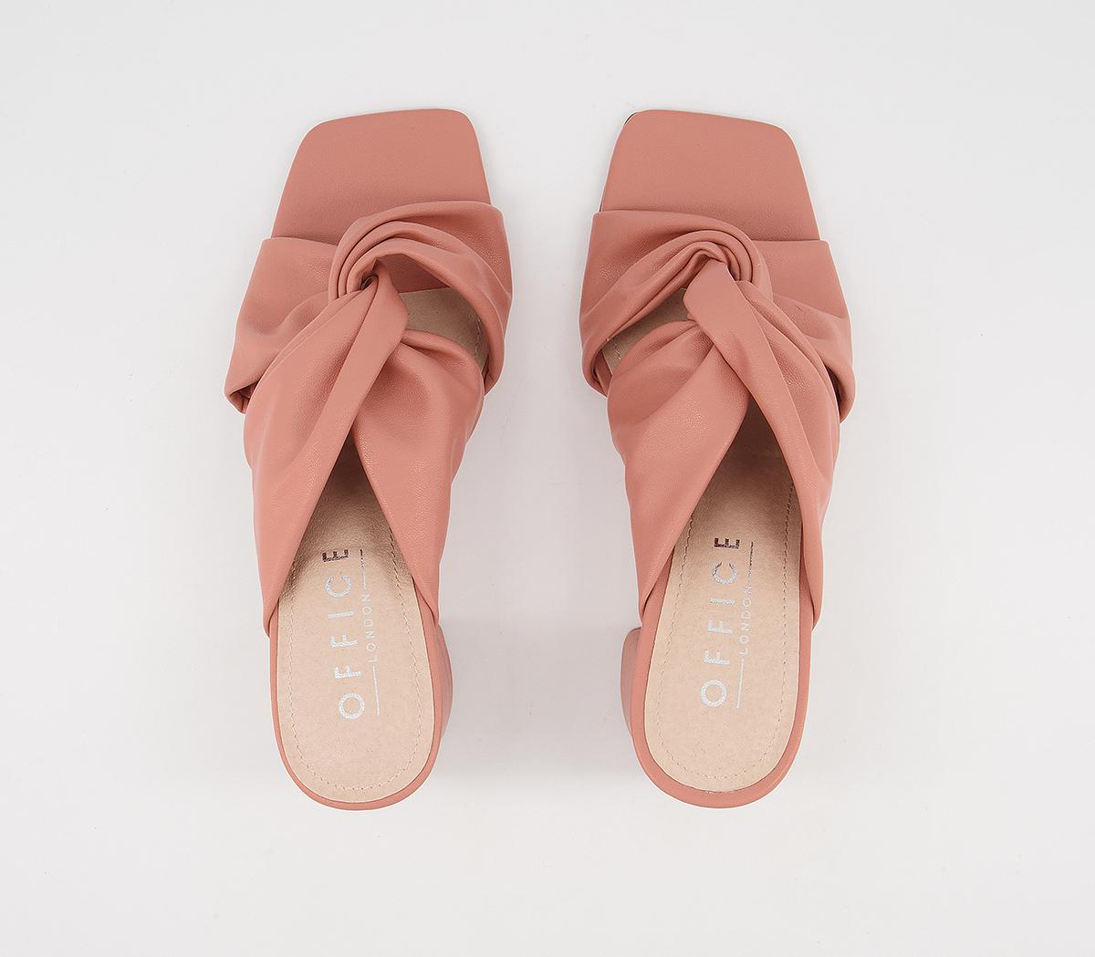 OFFICE Manarola Knotted Mules Pink - Mid Heels