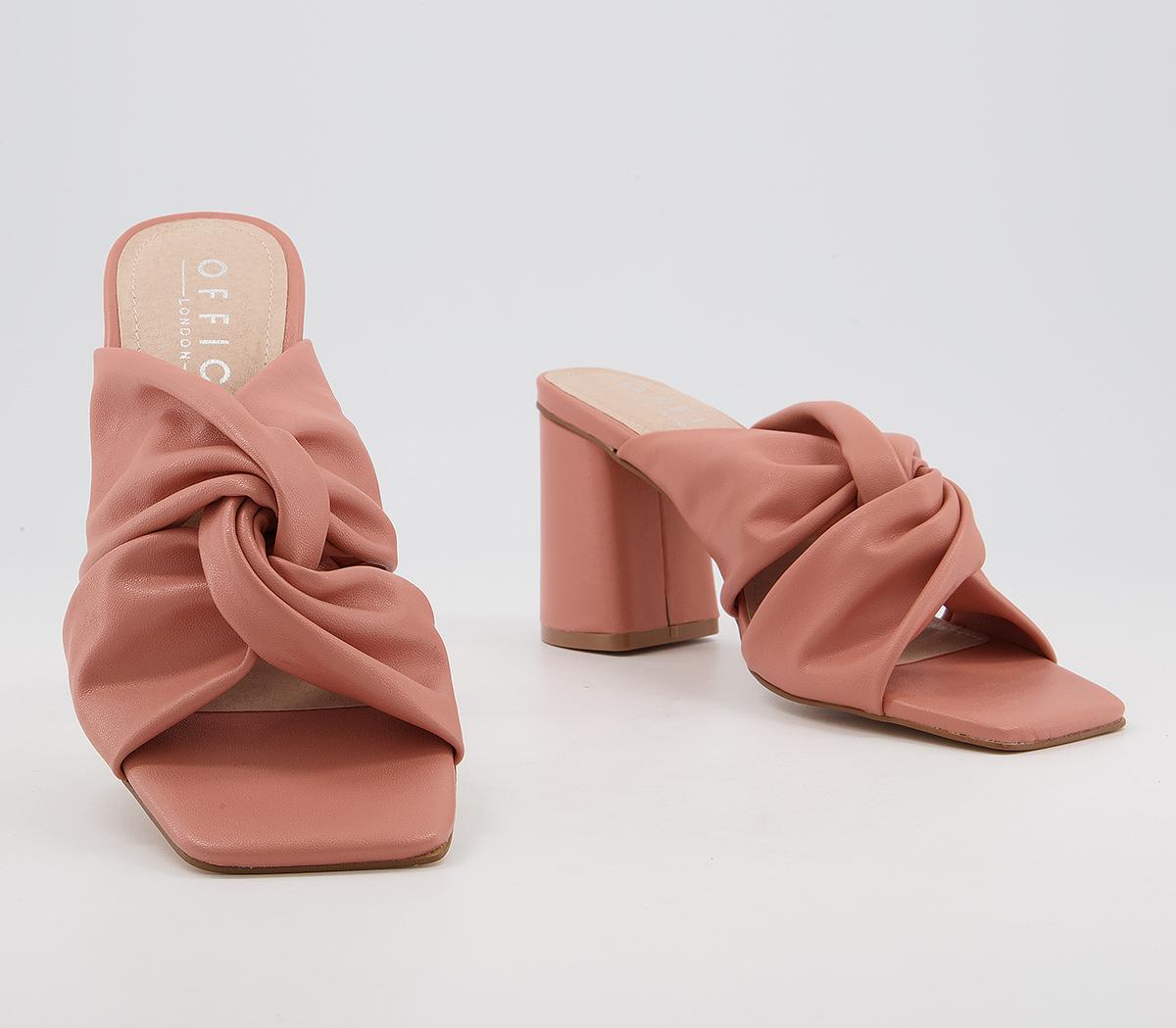 OFFICE Manarola Knotted Mules Pink - Mid Heels