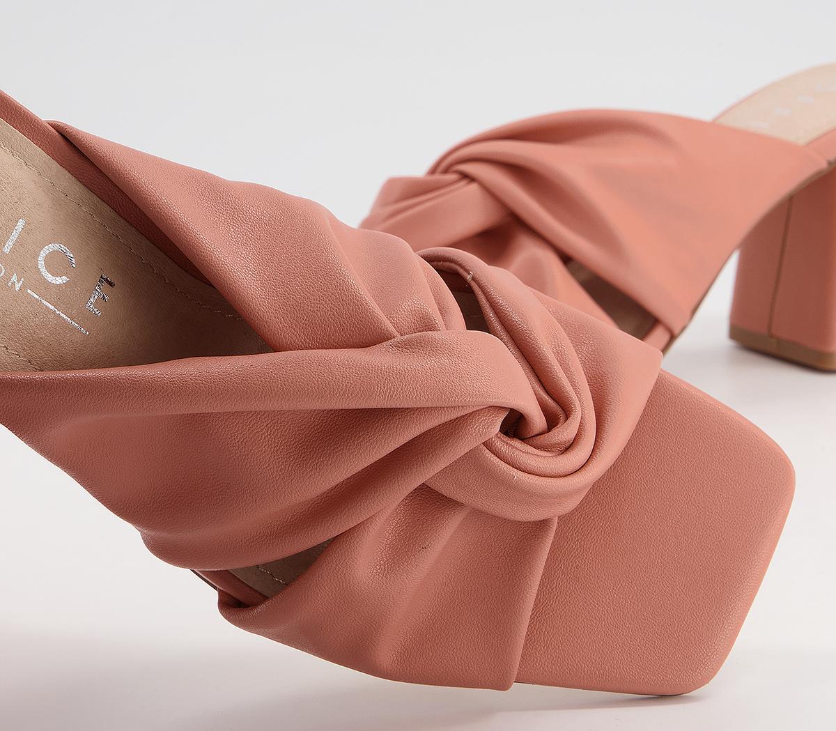 OFFICE Manarola Knotted Mules Pink - Mid Heels