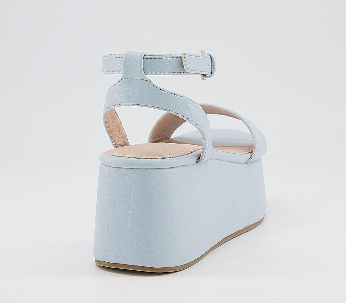 OFFICE Miri Two Part Wedges Pale Blue - Mid Heels
