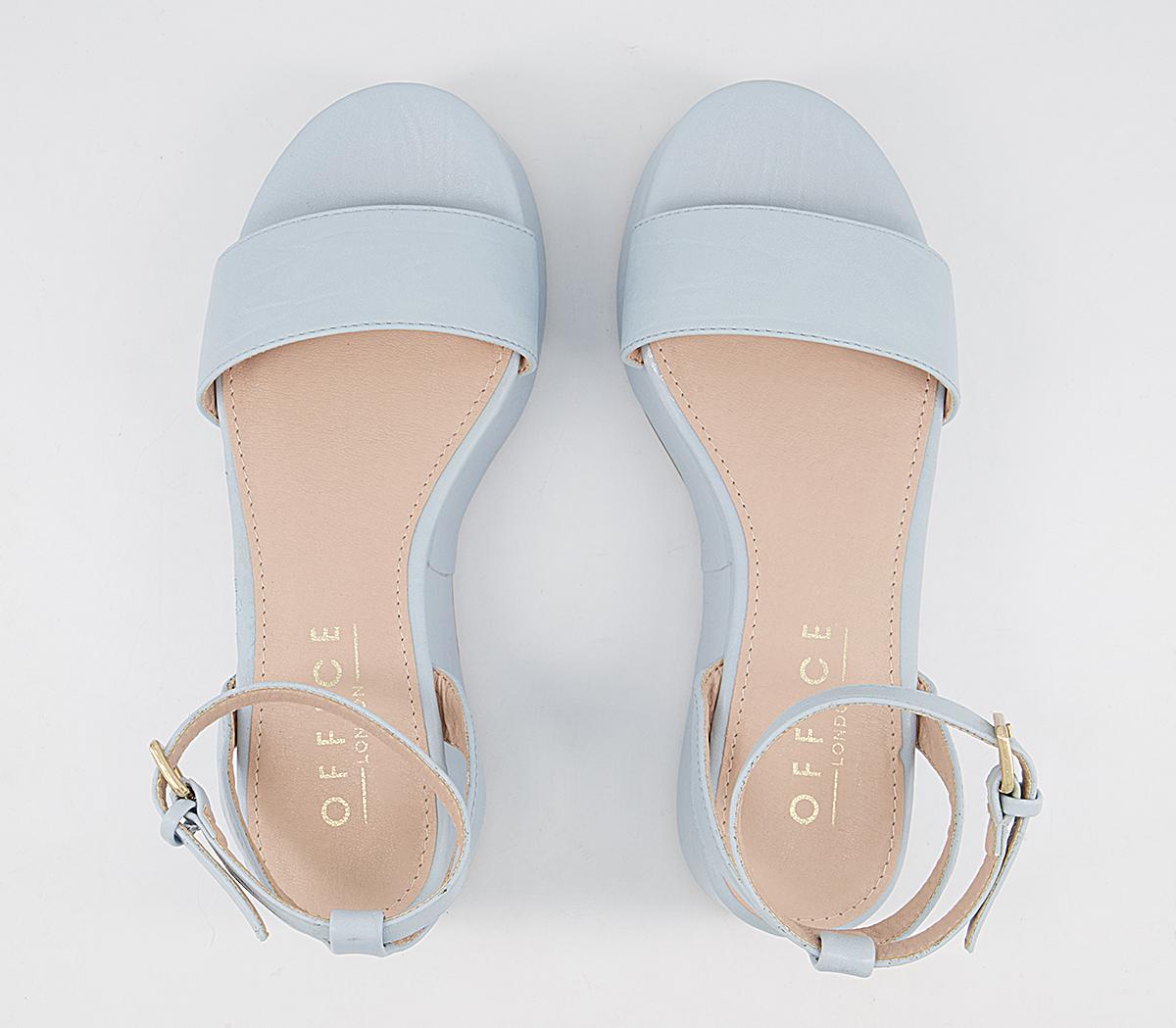 OFFICE Miri Two Part Wedges Pale Blue - Mid Heels