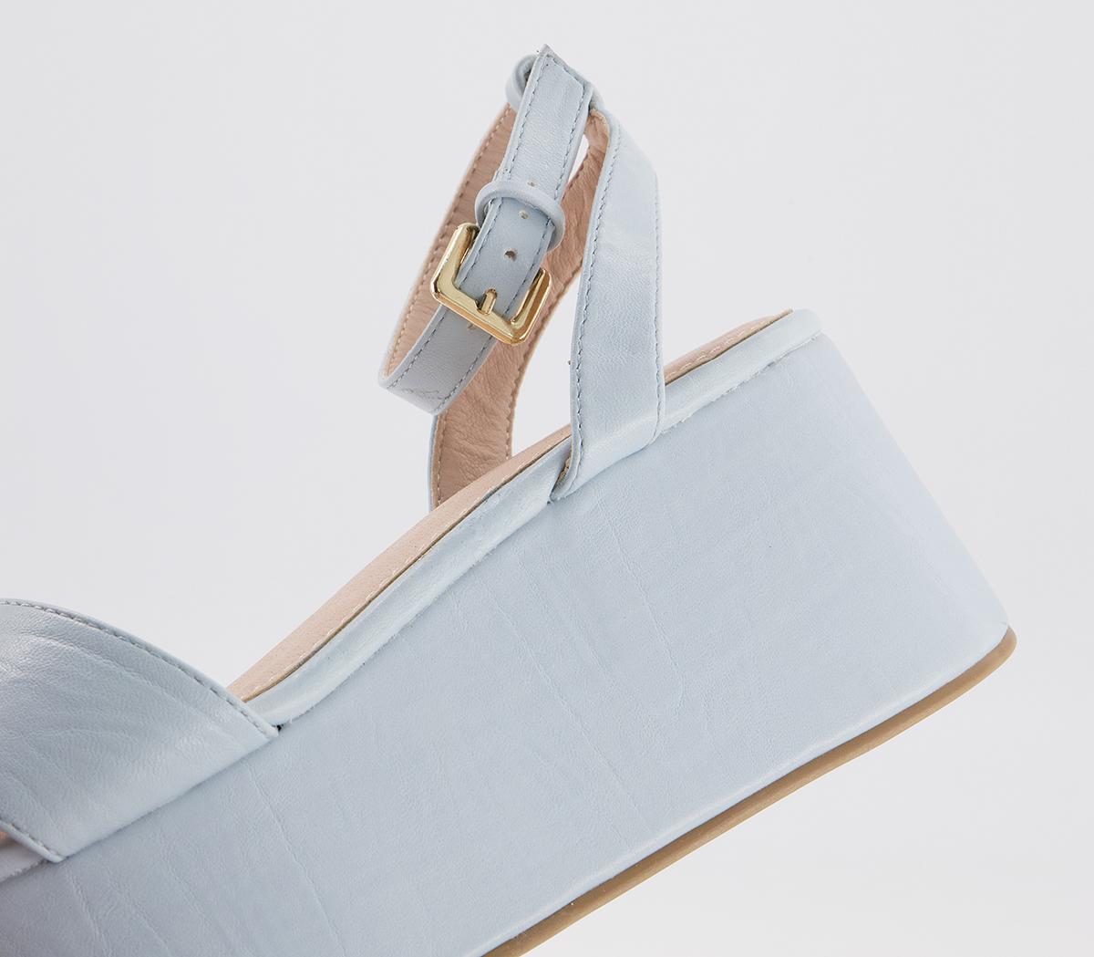 OFFICE Miri Two Part Wedges Pale Blue - Mid Heels