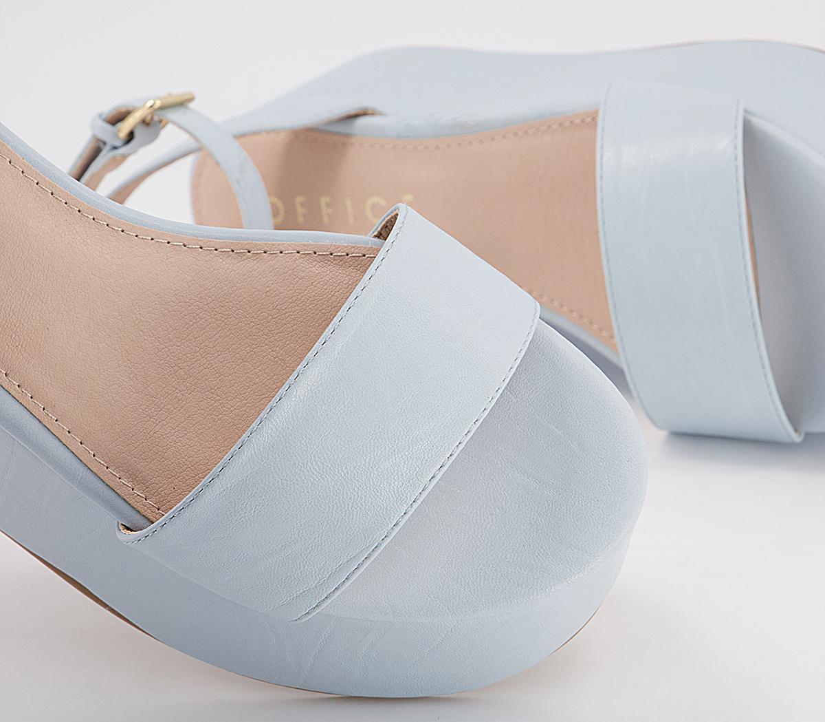OFFICE Miri Two Part Wedges Pale Blue - Mid Heels