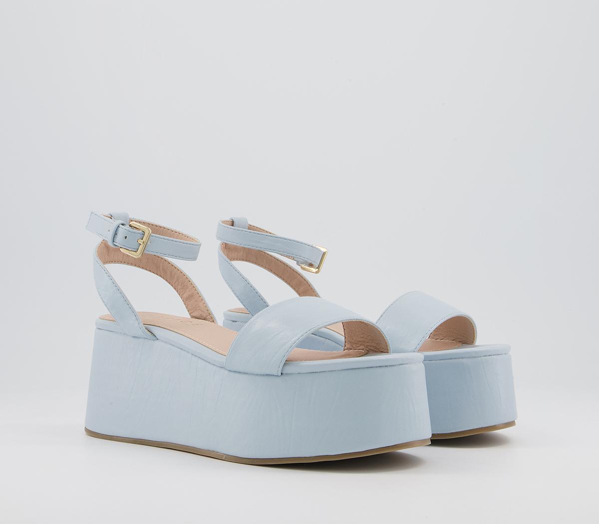 OFFICE Miri Two Part Wedges Pale Blue - Mid Heels