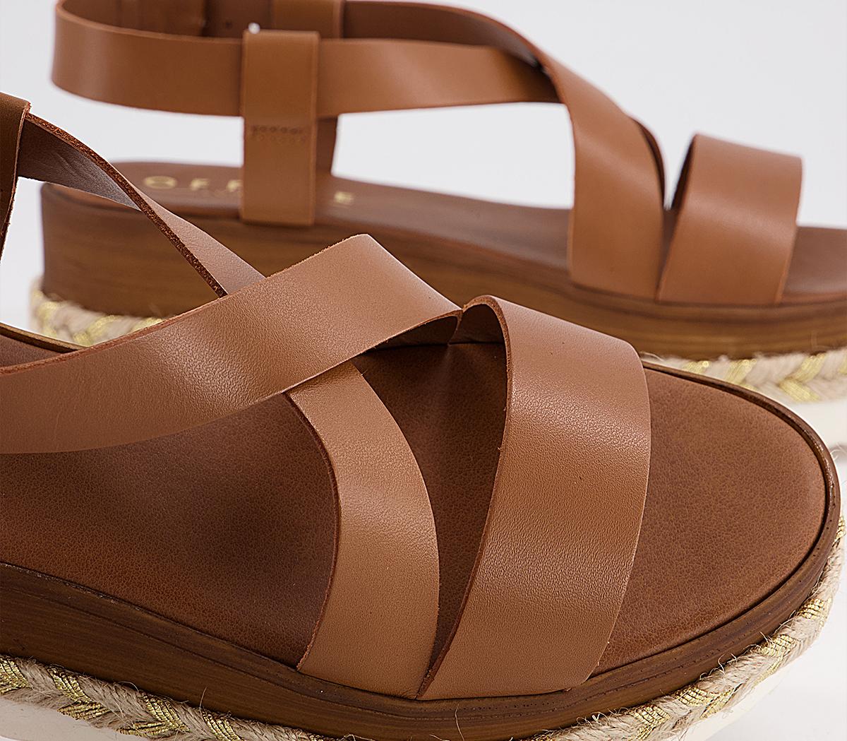 OFFICE Marija Wedges Tan Leather - Mid Heels