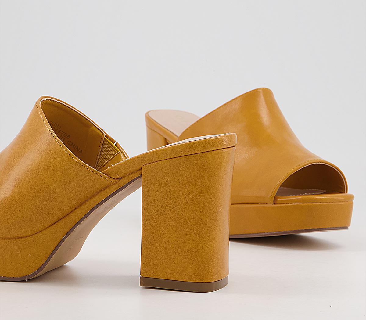 OFFICE Hagen Mule Platform Heels Ochre - High Heels