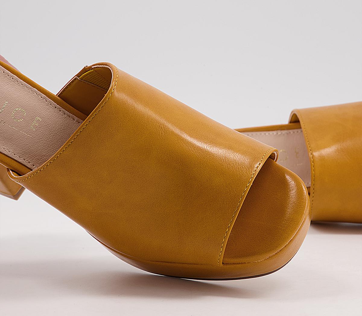 OFFICE Hagen Mule Platform Heels Ochre - High Heels
