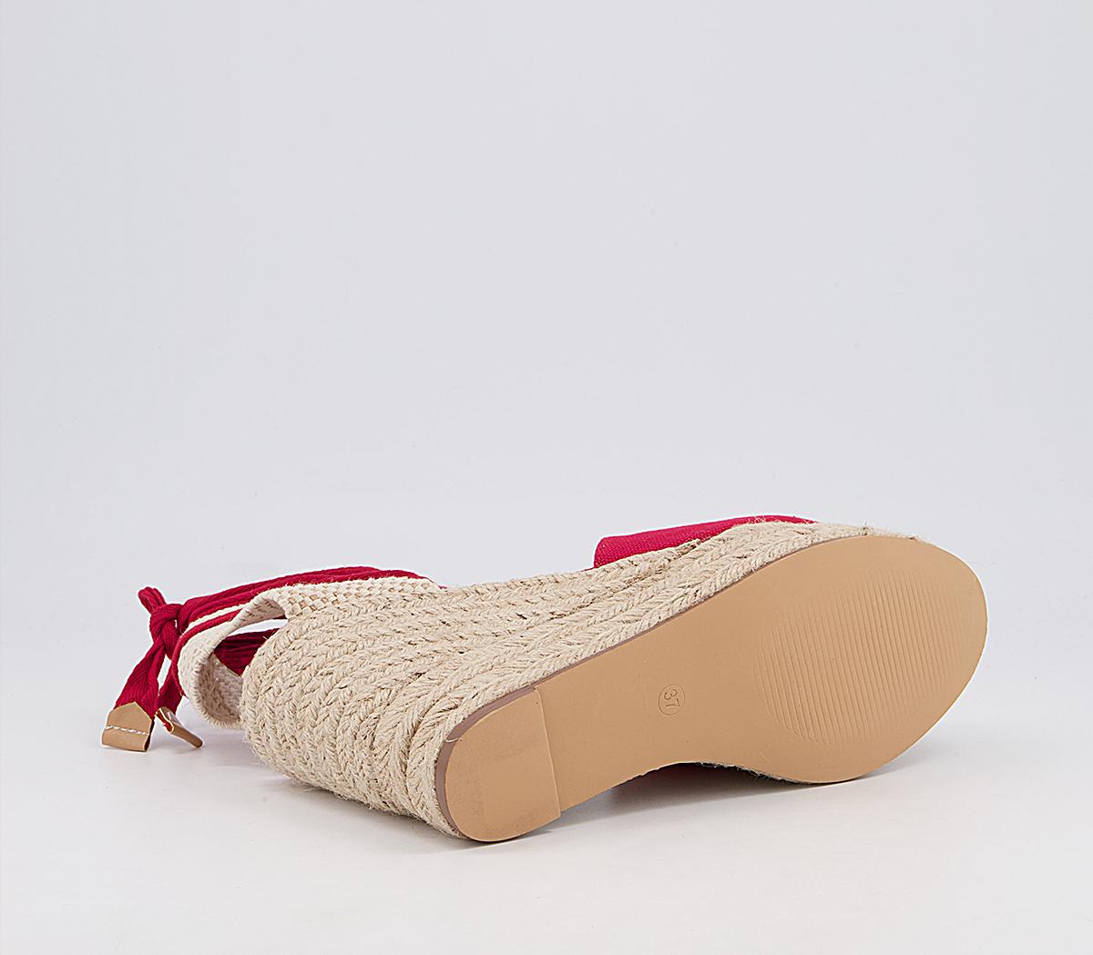 OFFICE Honeytrap Espadrilles Red Canvas - Wedges