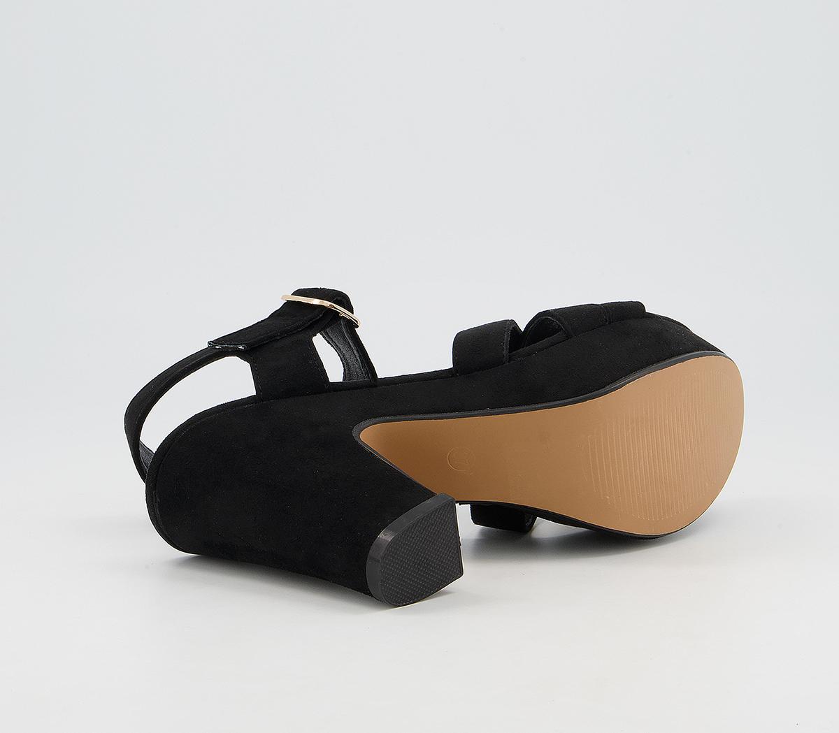 OFFICE Mataro Two Part Platform Block Heels Black - Mid Heels