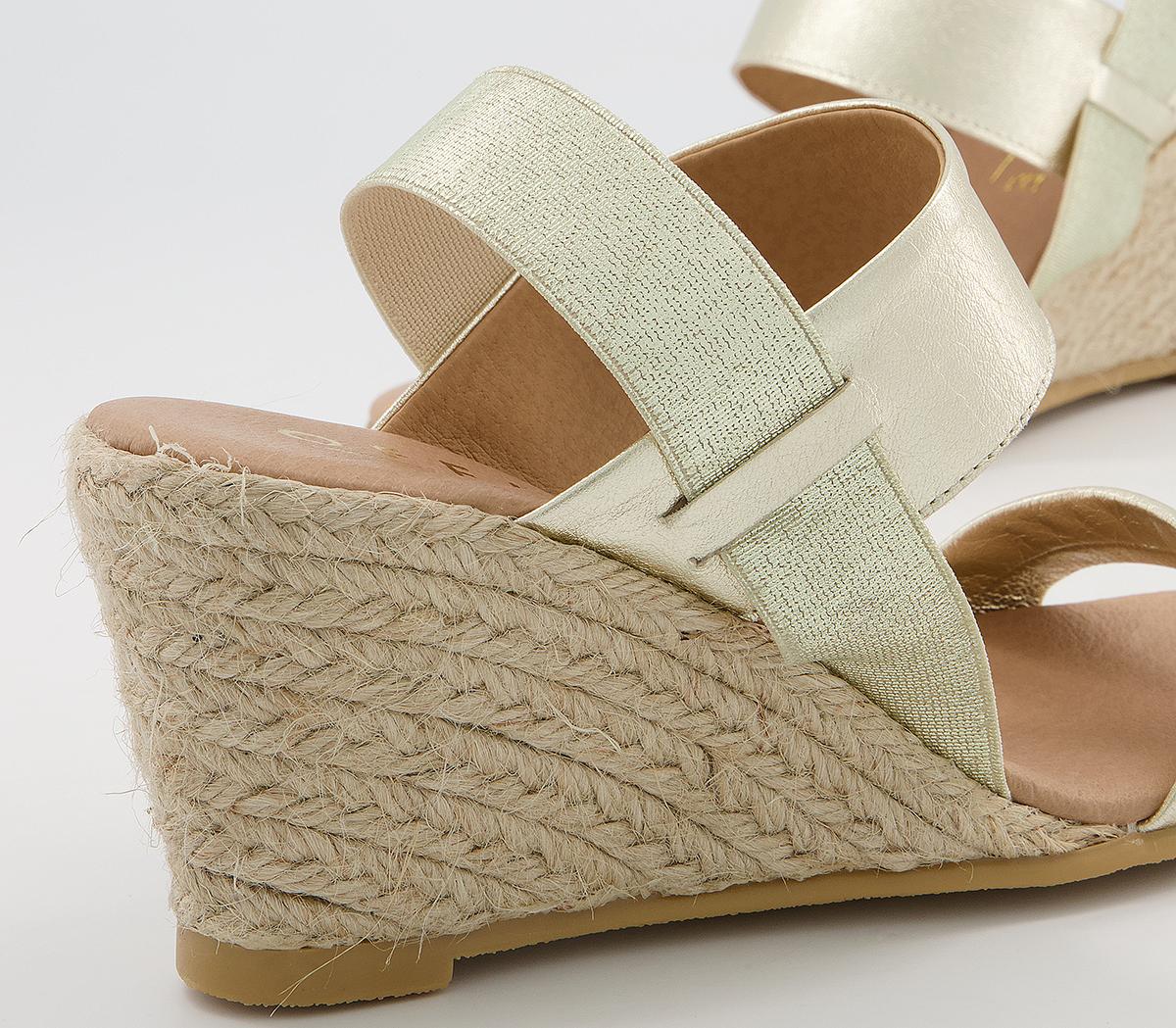 OFFICE Marilia Two Part Wedges Gold Metallic - Mid Heels