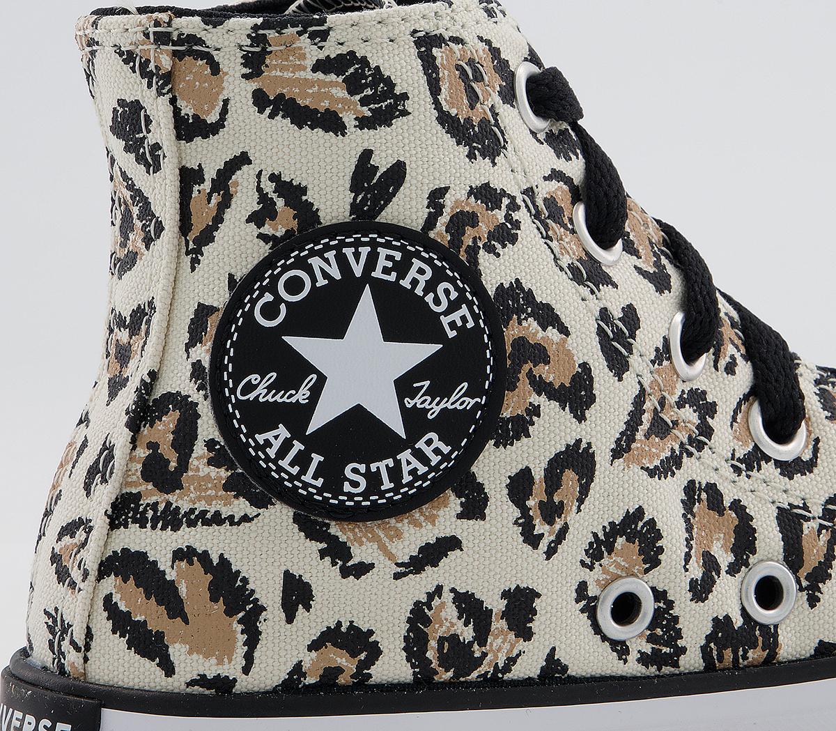 Converse All Star Eva Lift Hi Youth Trainers Driftwood Black White ...