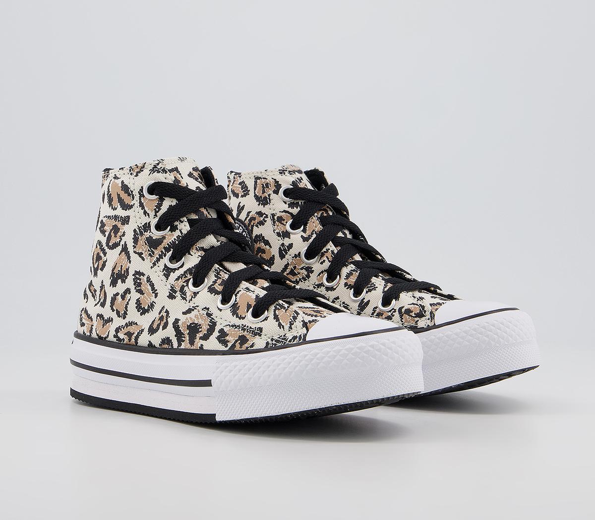 Converse All Star Eva Lift Hi Youth Trainers Driftwood Black White ...