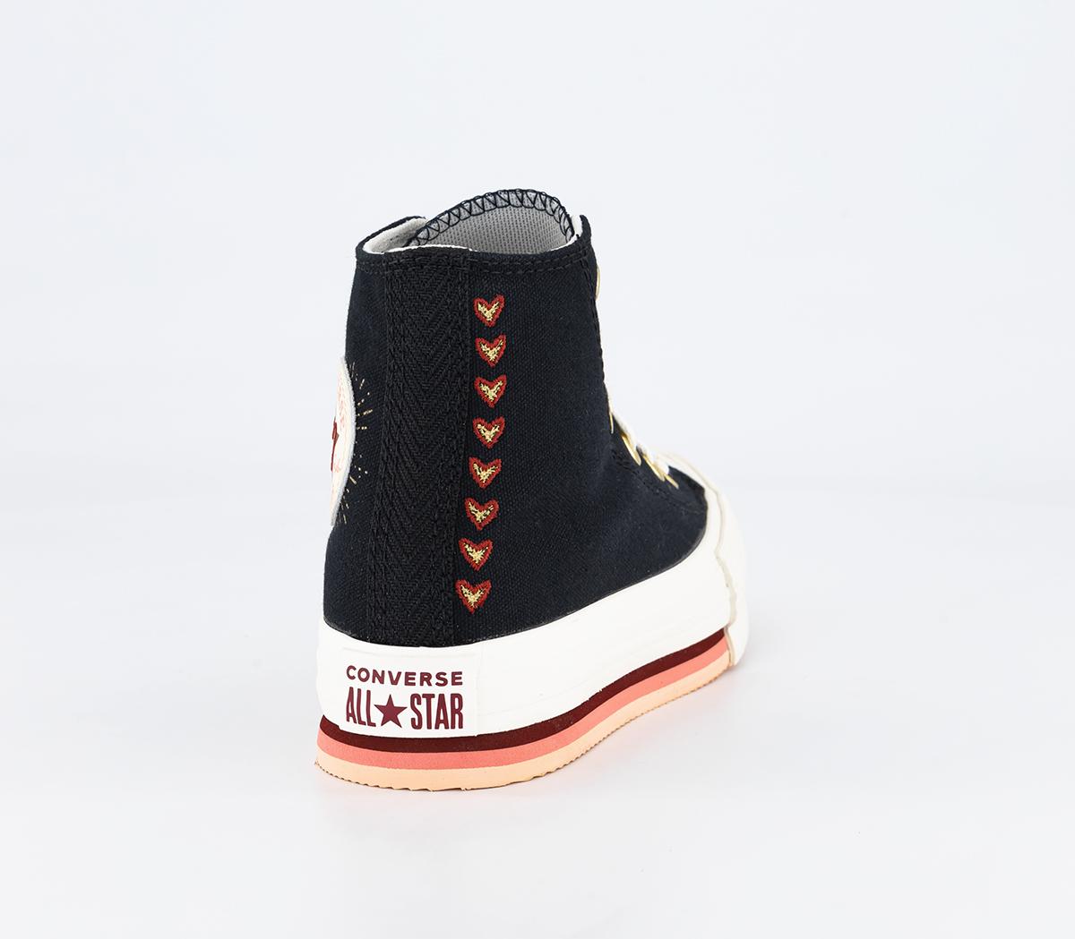 Converse All Star Eva Lift Hi Youth Platform Trainers Black Potato ...