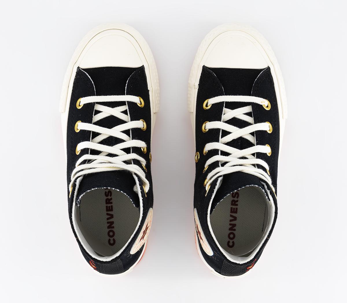 Converse All Star Eva Lift Hi Youth Platform Trainers Black Potato ...