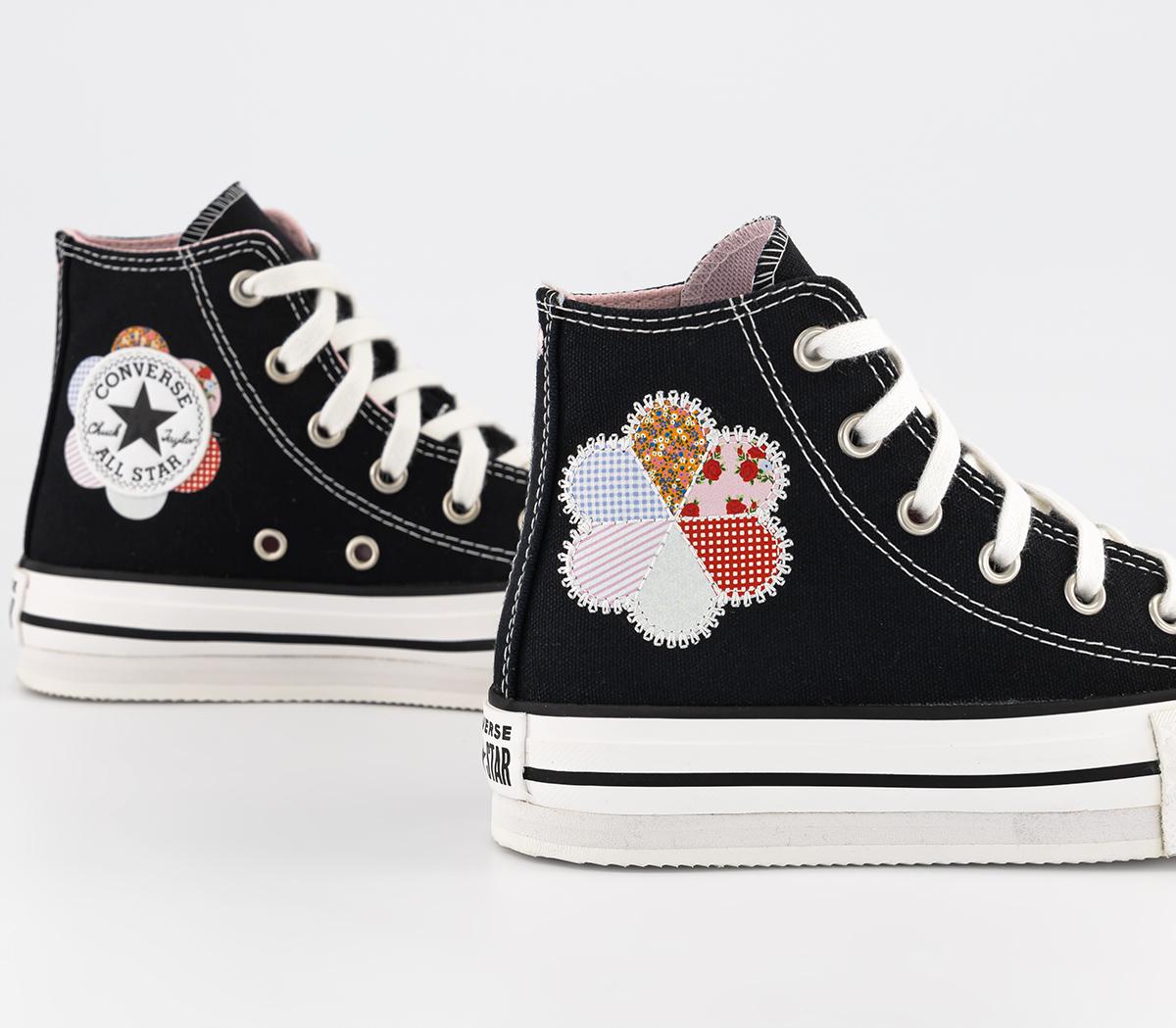 Converse All Star Eva Lift Hi Youth Trainers Black Sunrise Pink Vintage ...