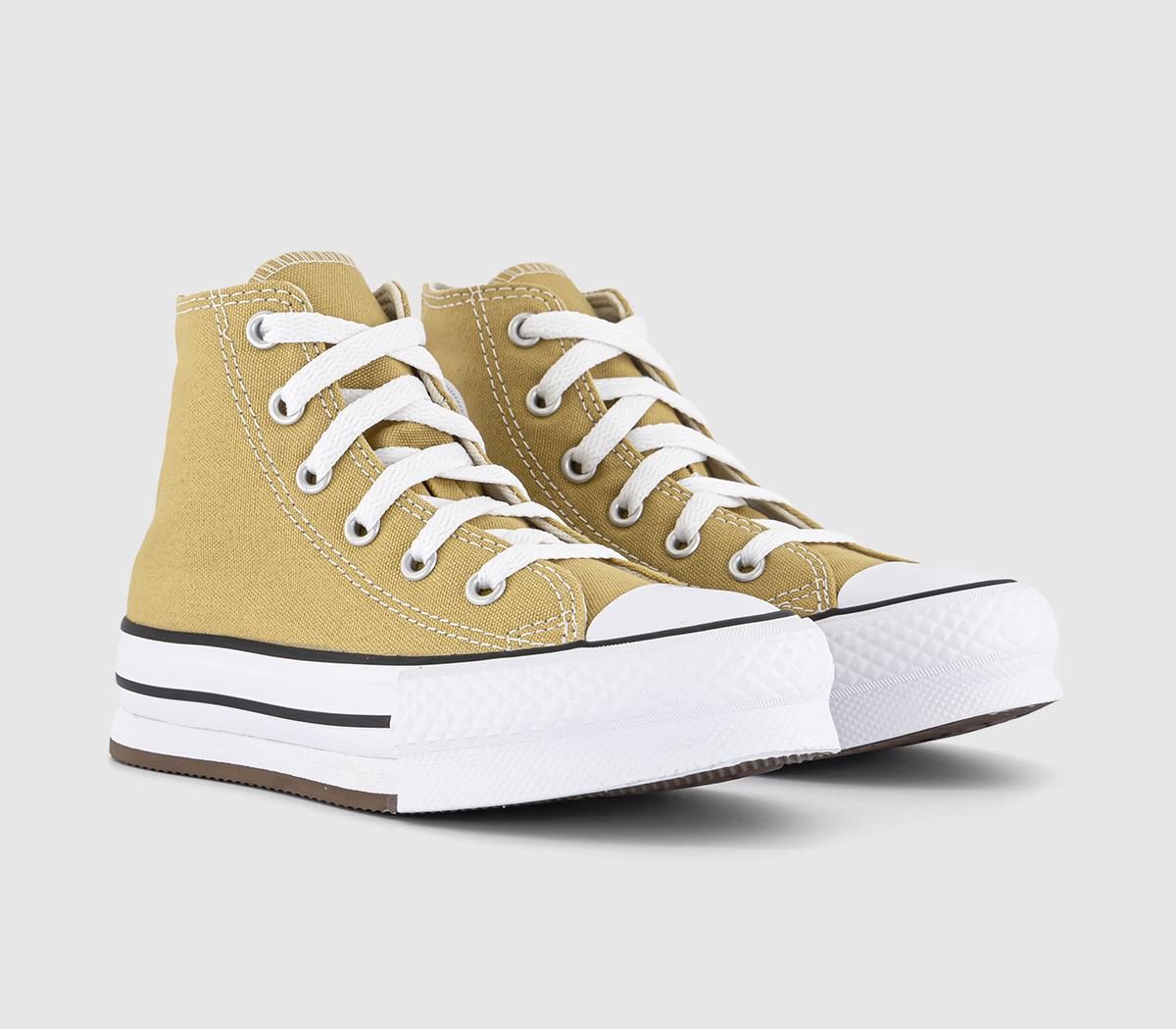 Converse All Star Eva Lift Hi Platform Youth Trainers Dunescape White ...
