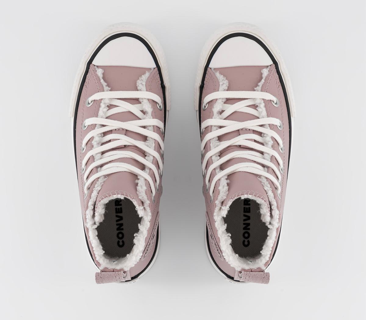 Converse All Star Eva Lift Hi Youth Trainers Stone Mauve Vintage White ...