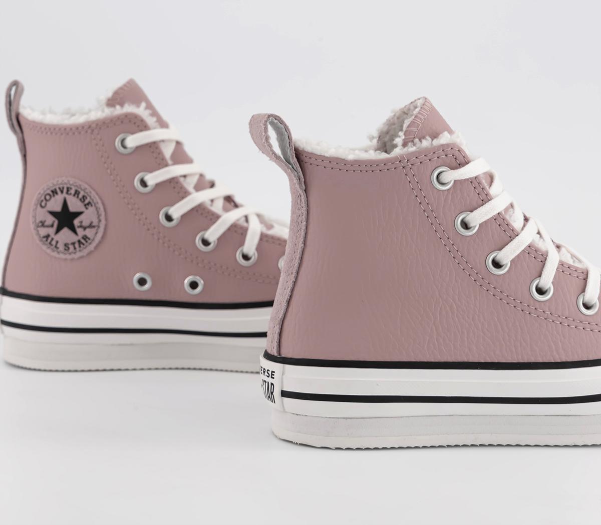 Converse All Star Eva Lift Hi Youth Trainers Stone Mauve Vintage White ...