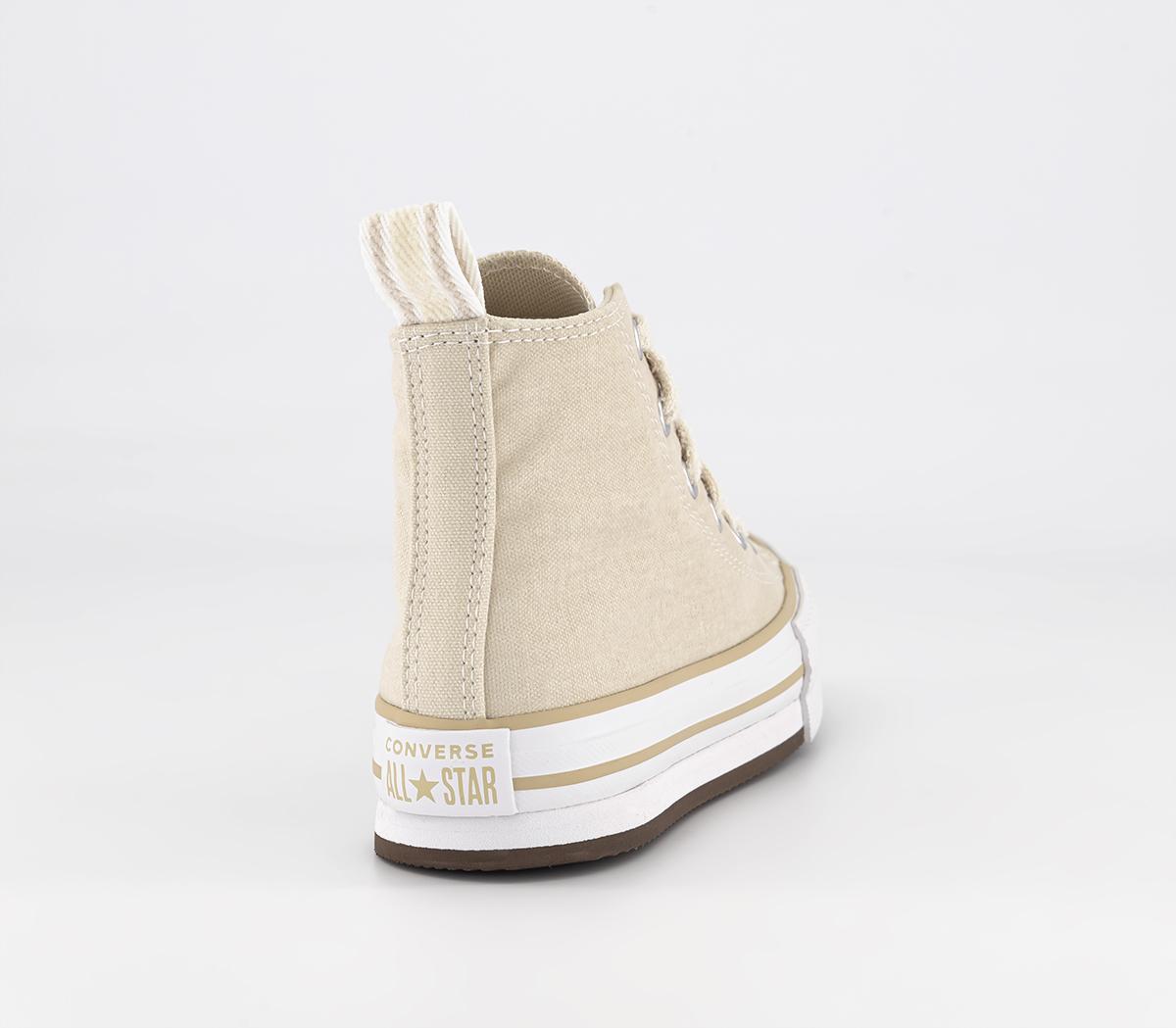 Converse All Star Eva Lift Hi Platform Youth Trainers Natural Ivory Oat ...