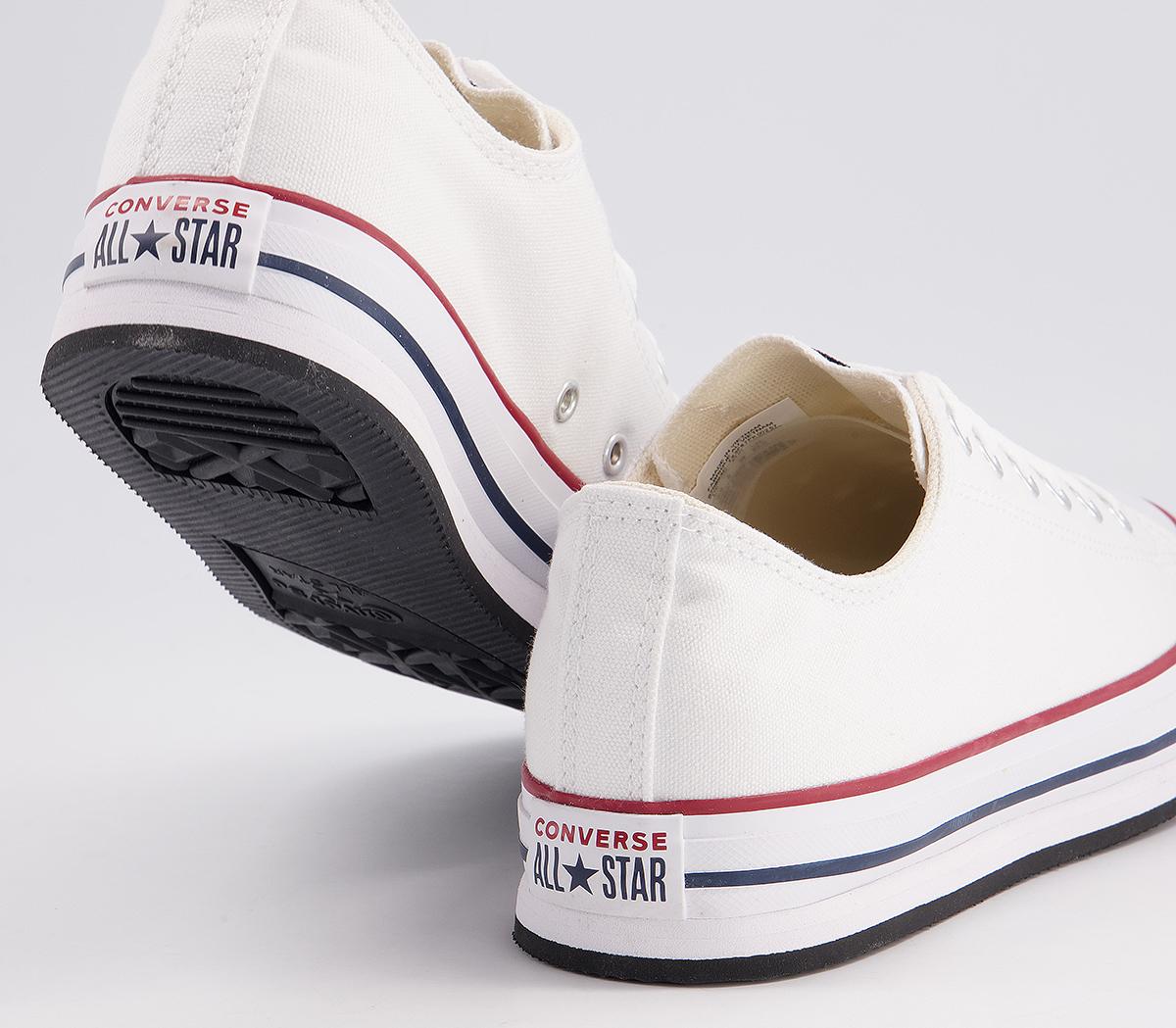 Converse All Star Eva Lift Low Platform Junior Trainers White Garnet ...