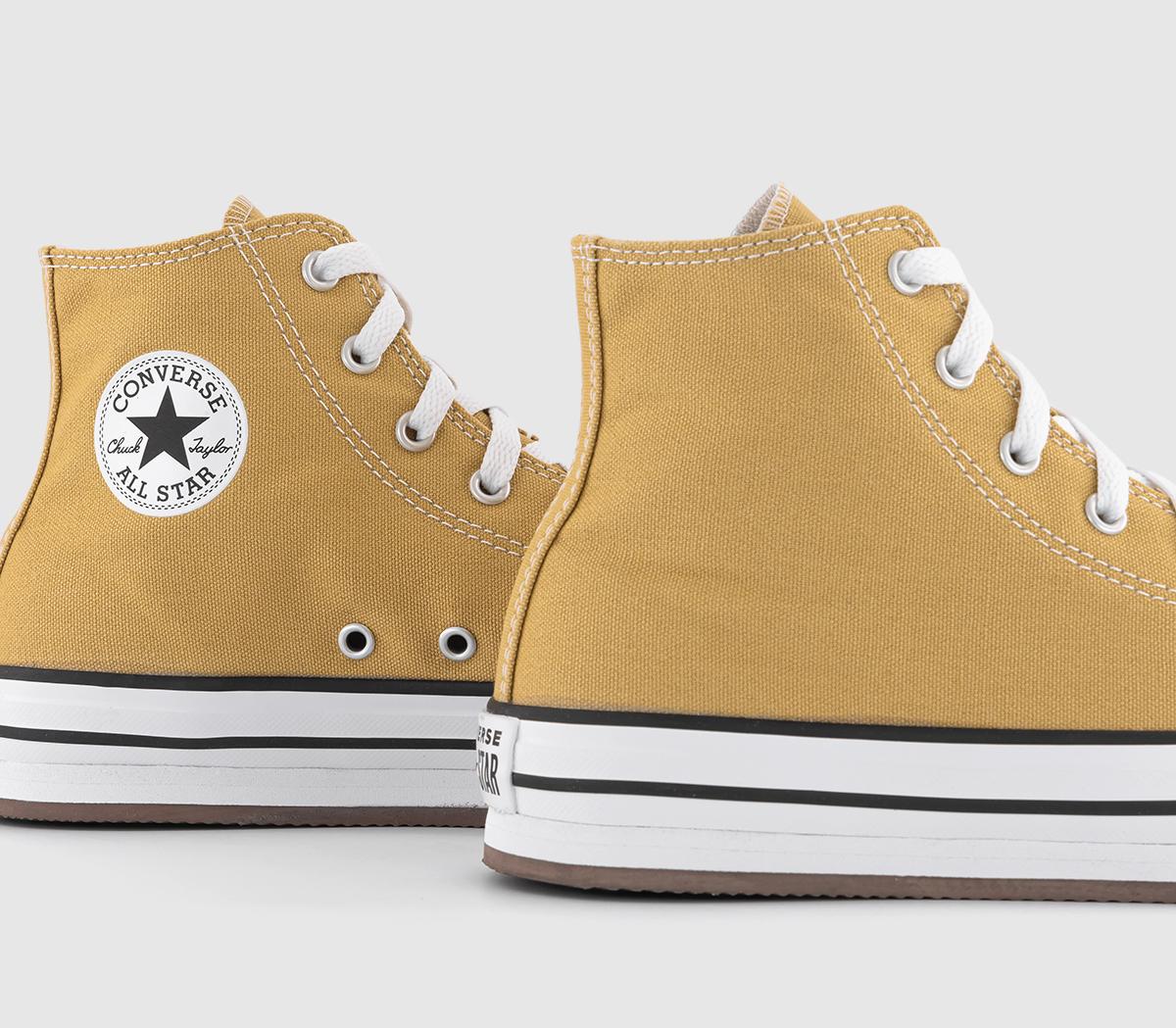 Converse All Star Eva Lift Hi Platform Junior Trainers Dunescape White ...