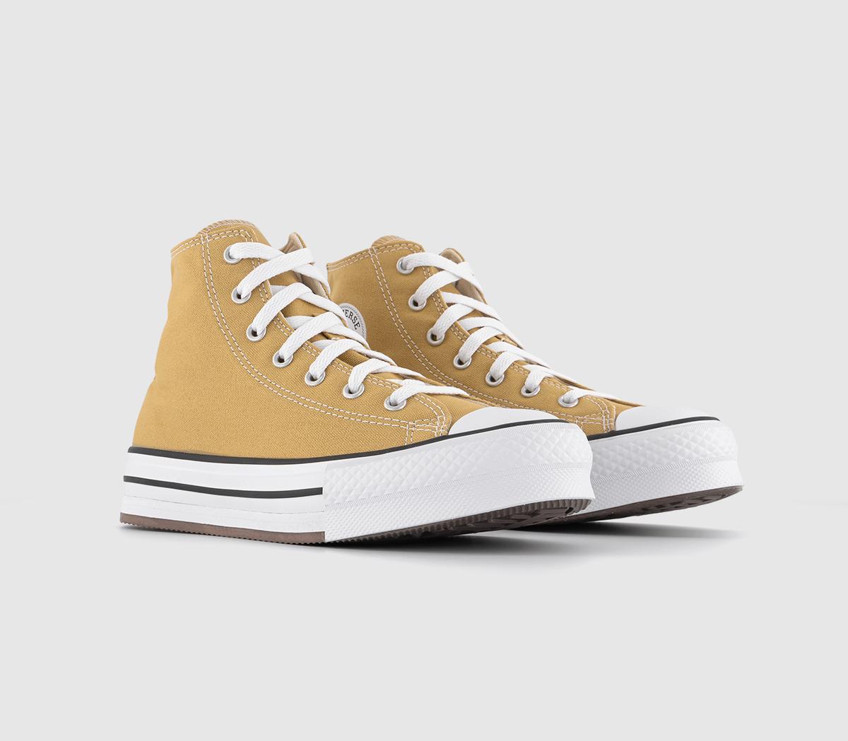 Converse All Star Eva Lift Hi Platform Junior Trainers Dunescape White ...