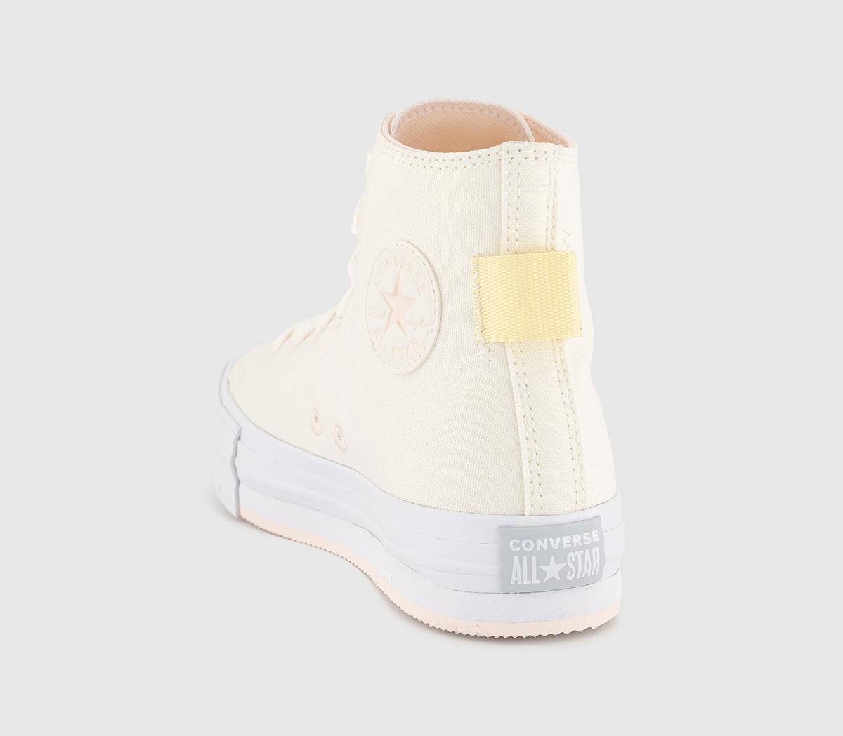 Converse All Star Eva Lift Hi Trainers Egret Open Sesame Fable Pink ...