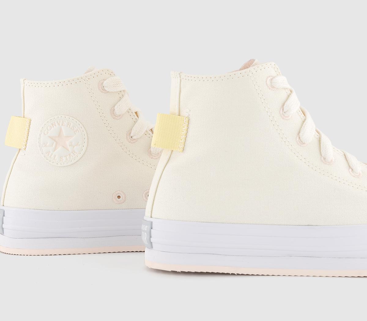 Converse All Star Eva Lift Hi Trainers Egret Open Sesame Fable Pink ...