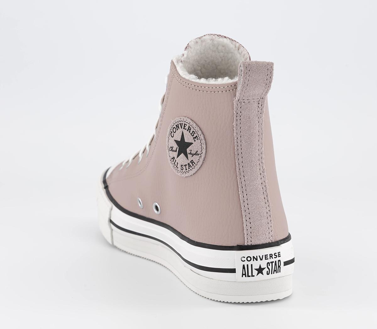 Converse All Star Eva Lift Hi Jnr Trainers Stone Mauve Vintage White ...