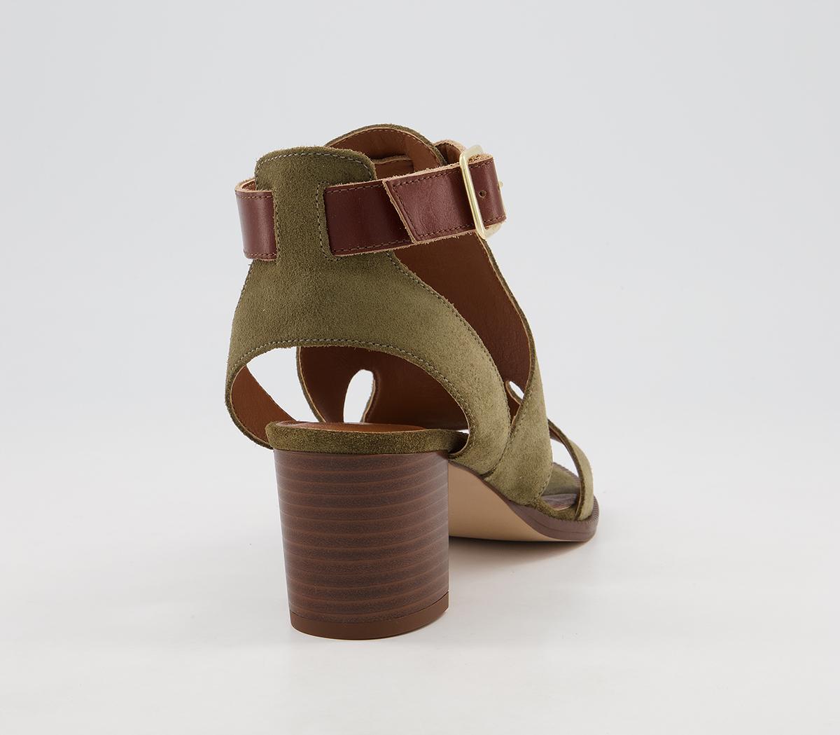 OFFICE Middelburg Covered Sandals Fatigue Suede - Mid Heels
