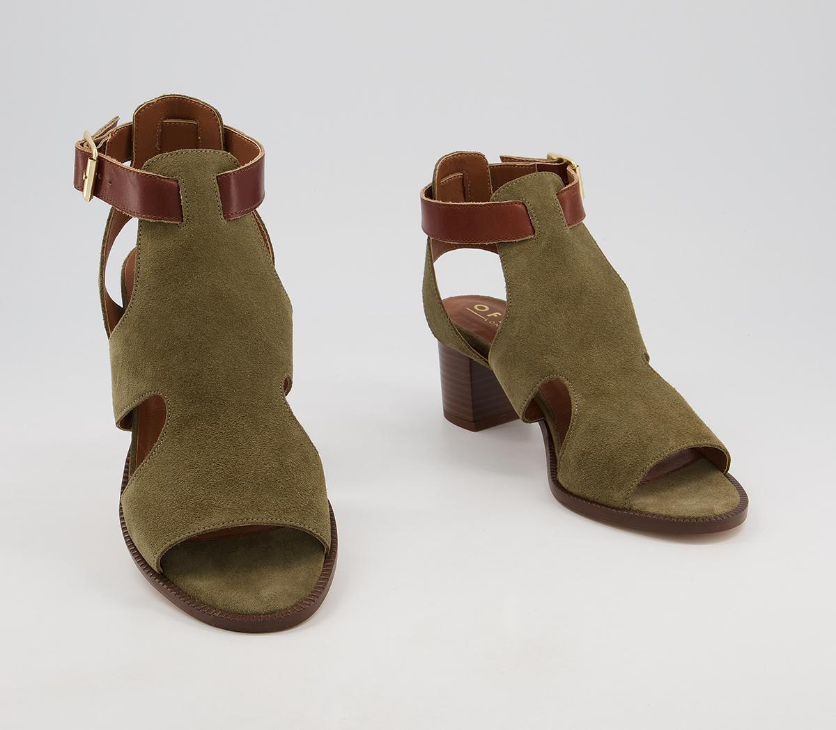OFFICE Middelburg Covered Sandals Fatigue Suede - Mid Heels