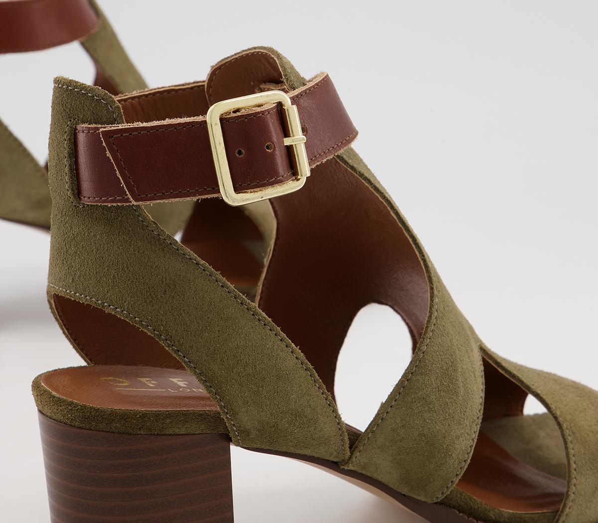OFFICE Middelburg Covered Sandals Fatigue Suede - Mid Heels