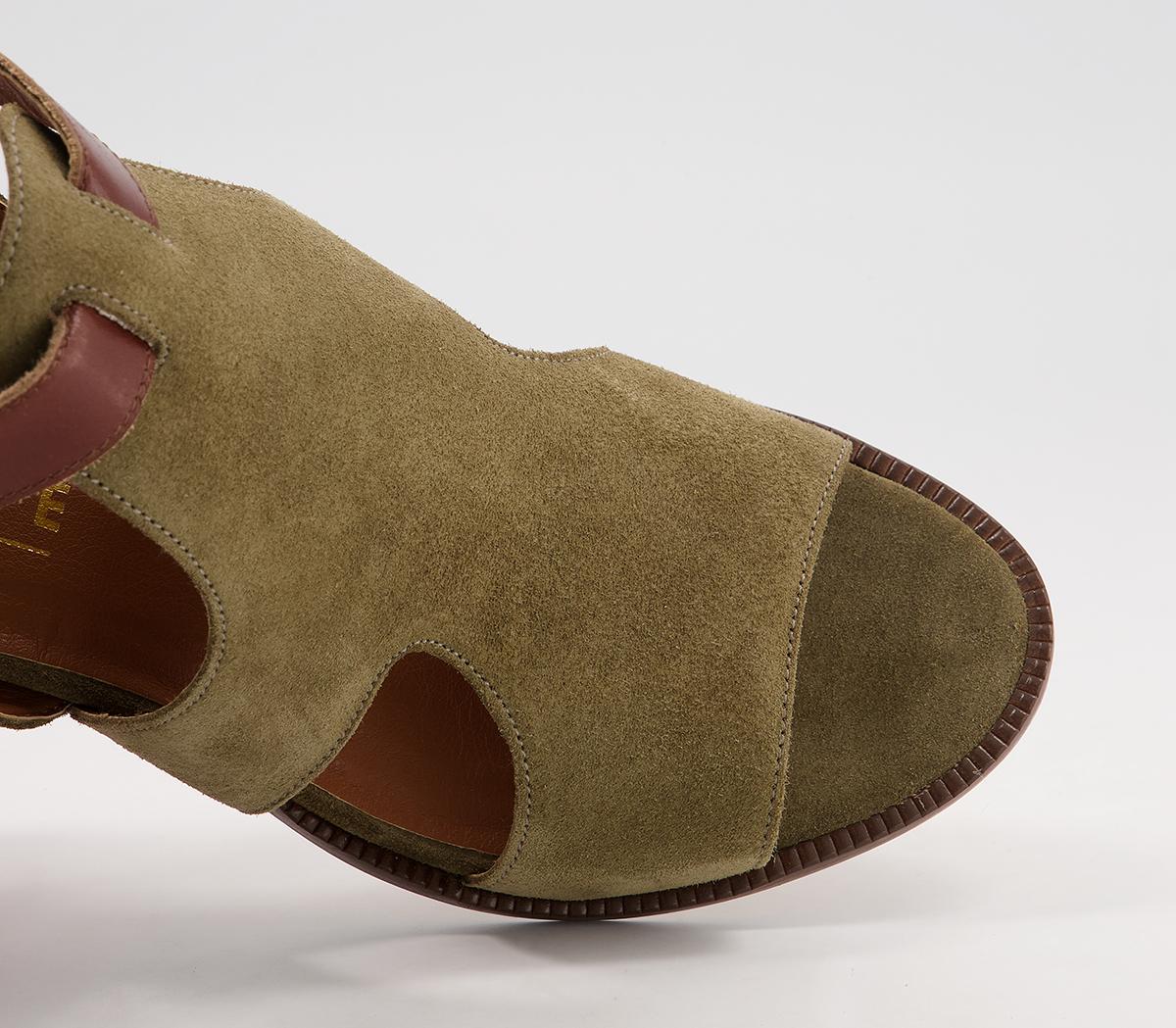 OFFICE Middelburg Covered Sandals Fatigue Suede - Mid Heels