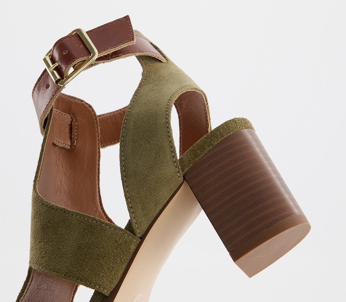 OFFICE Middelburg Covered Sandals Fatigue Suede - Mid Heels