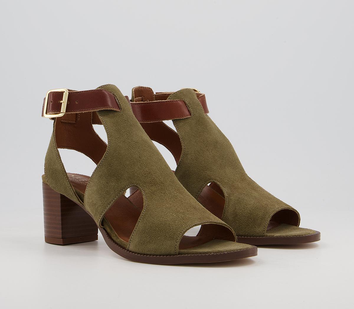 OFFICE Middelburg Covered Sandals Fatigue Suede - Mid Heels