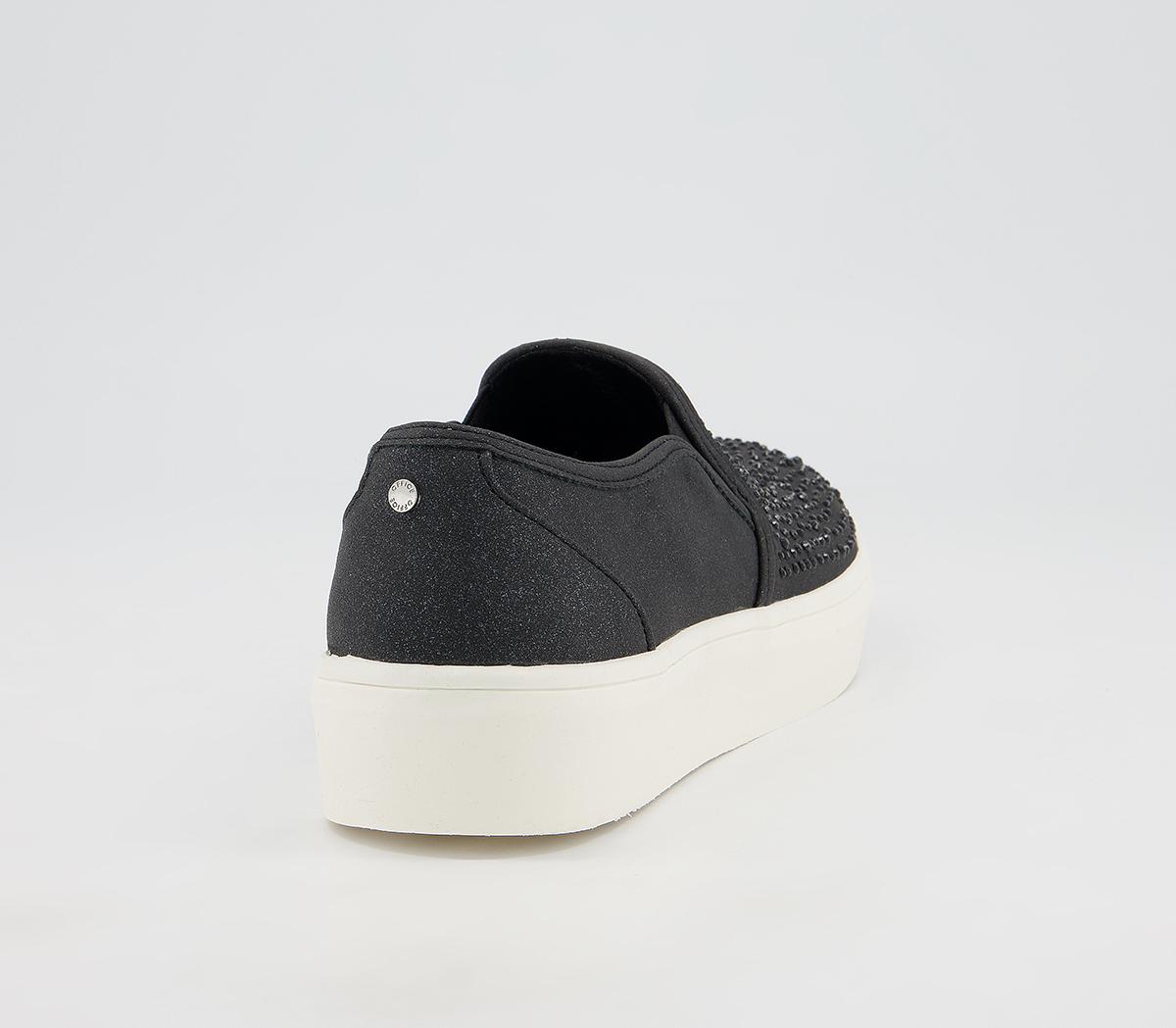 OFFICE Flashback Slip On Trainers Black Embellished - OFFICE Girl