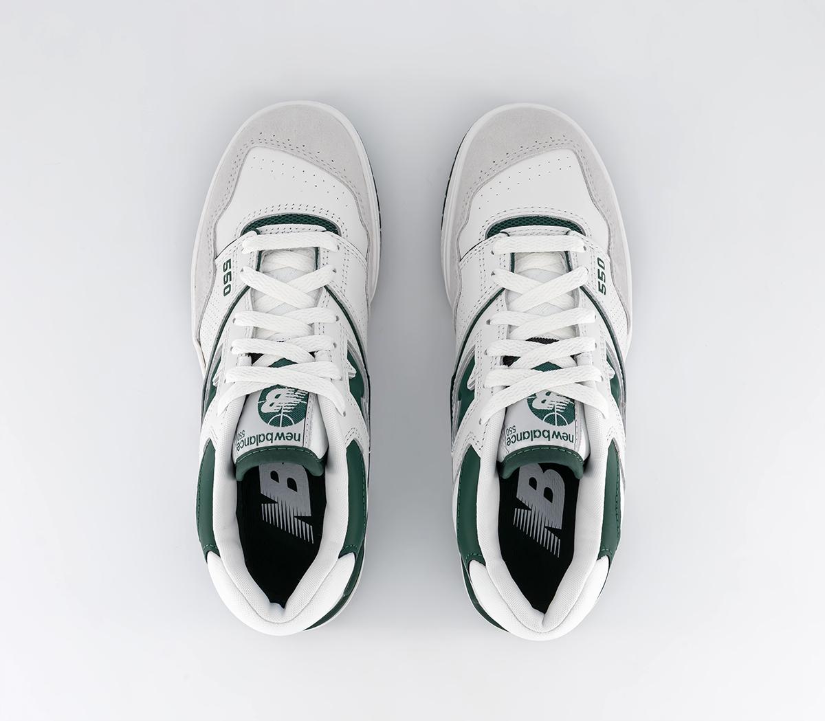New Balance BB550 Trainers White Forest Green - Women's Trainers