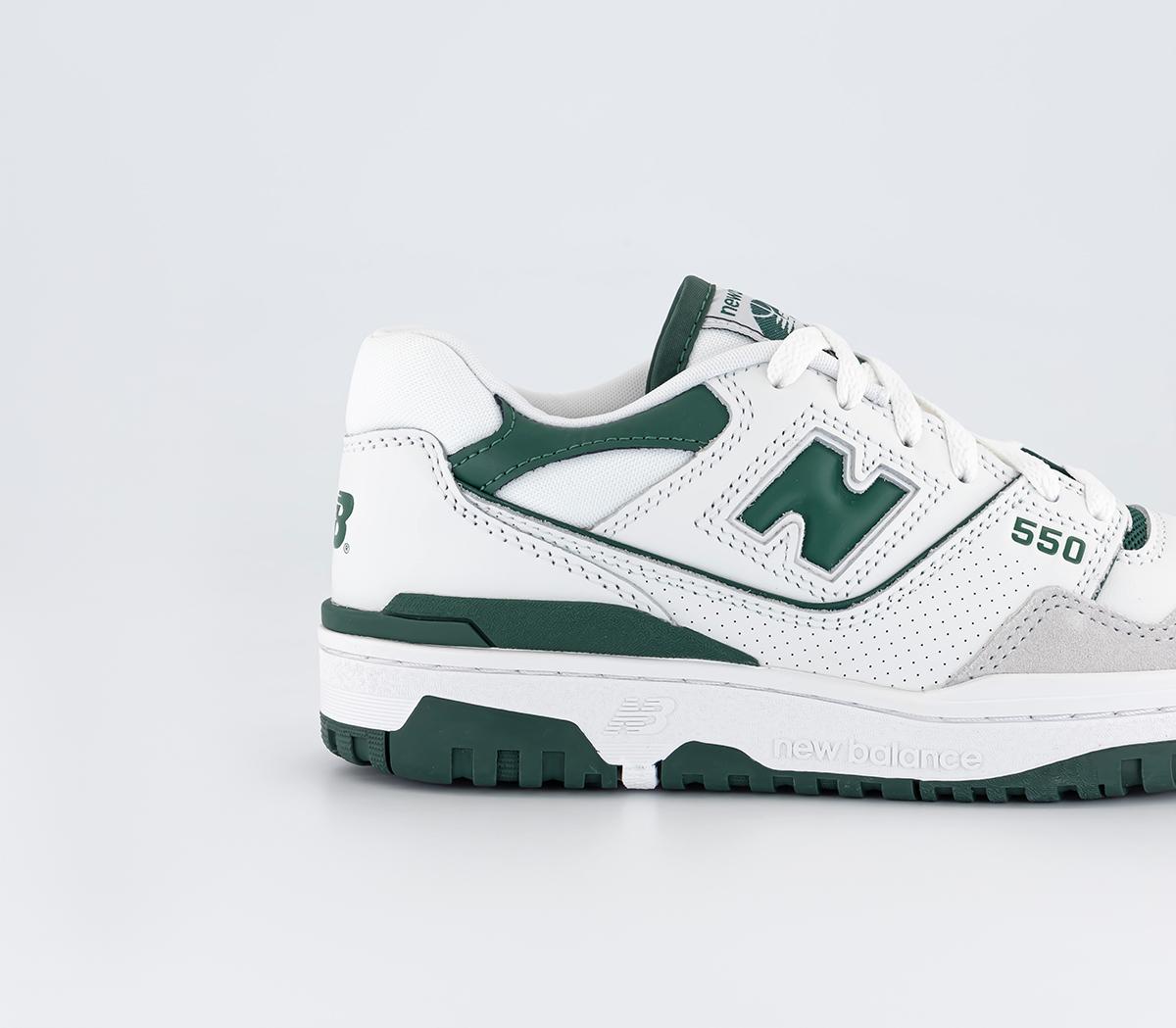New Balance BB550 Trainers White Forest Green - Women's Trainers